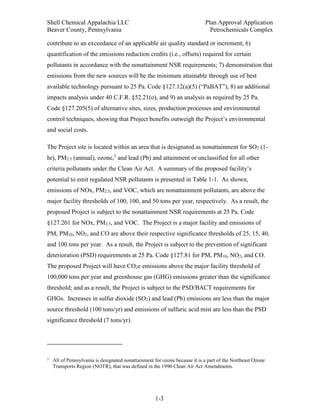 Shell Air Quality Plan Approval application for PA Ethane Cracker Plant ...