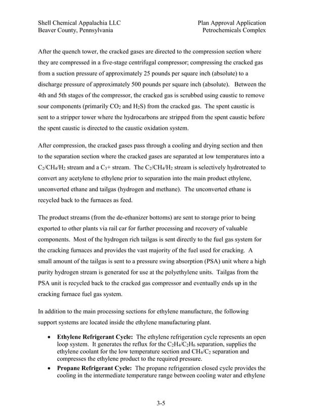 Shell Air Quality Plan Approval application for PA Ethane Cracker Plant ...