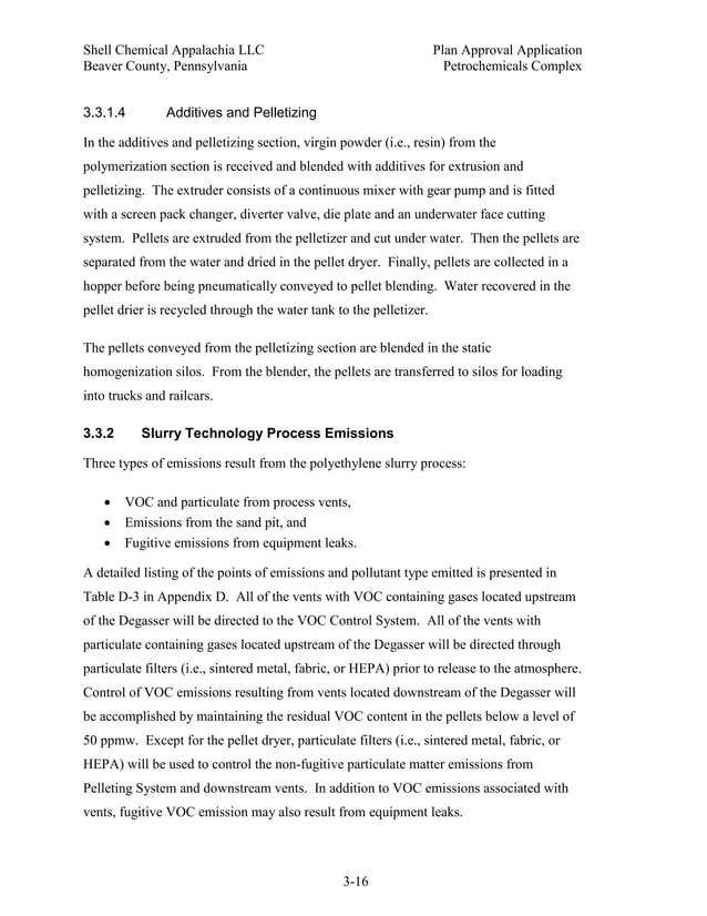 Shell Air Quality Plan Approval application for PA Ethane Cracker Plant ...