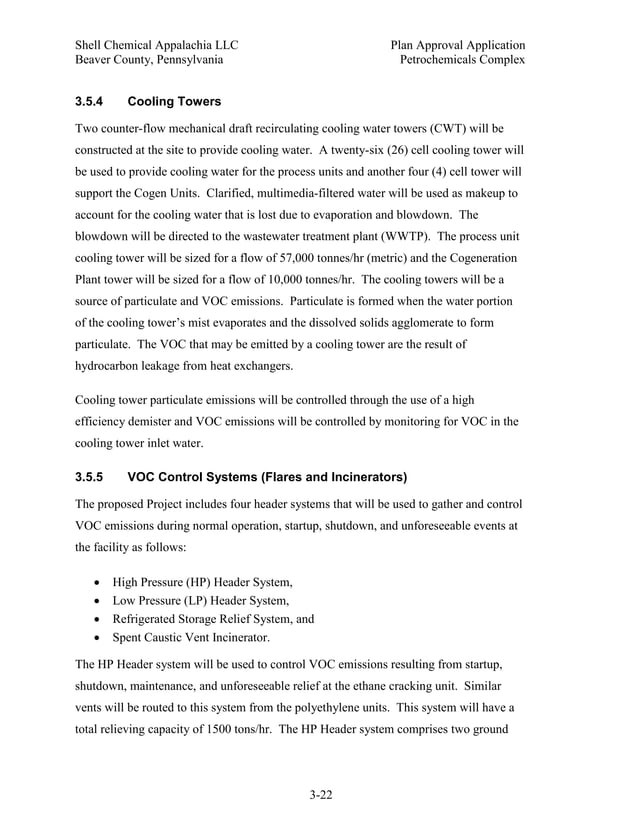 Shell Air Quality Plan Approval application for PA Ethane Cracker Plant ...