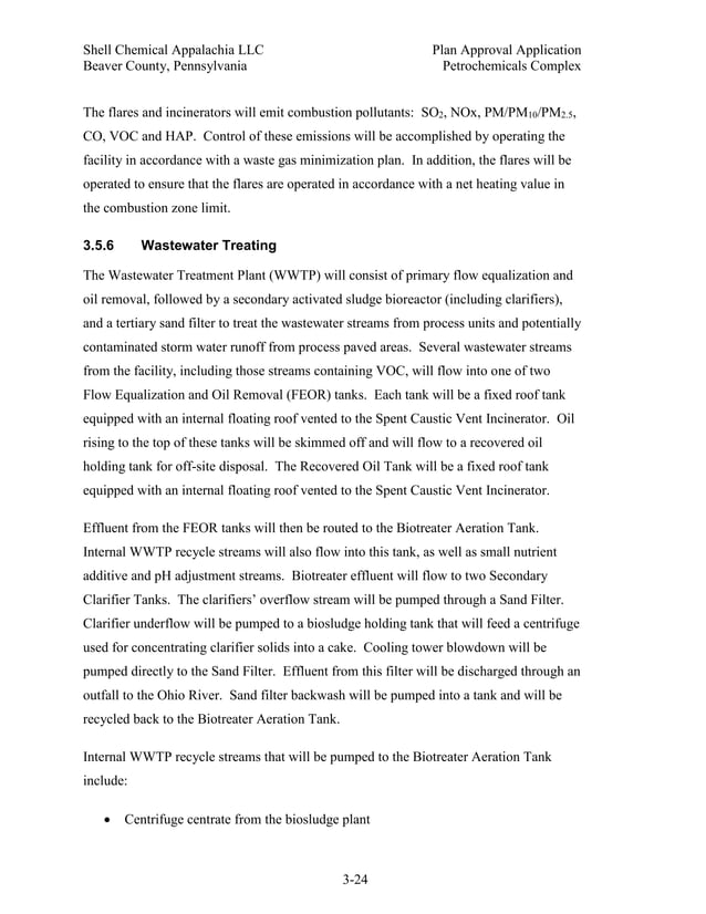 Shell Air Quality Plan Approval application for PA Ethane Cracker Plant ...