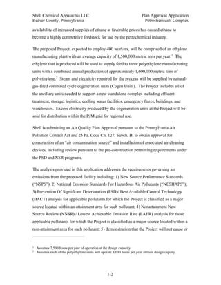 Shell Air Quality Plan Approval application for PA Ethane Cracker Plant ...