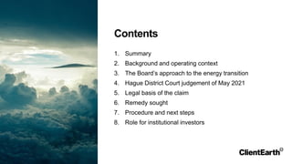 ClientEarth Claim towards Board of Shell plc | PPT