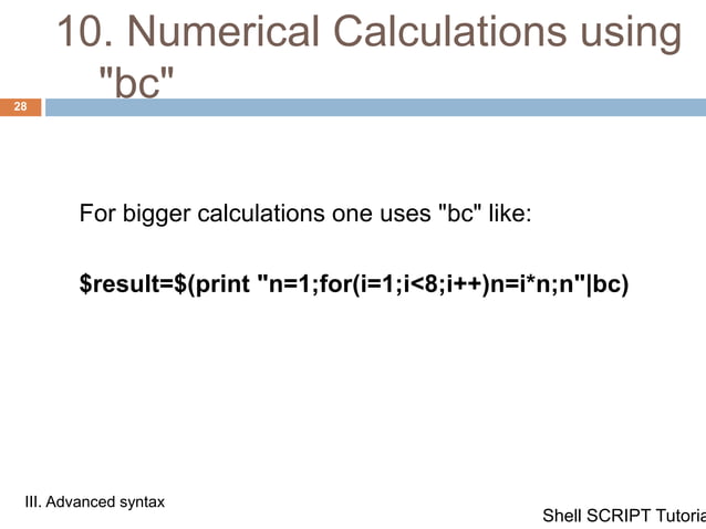 Shell Script Tutorial | PPT