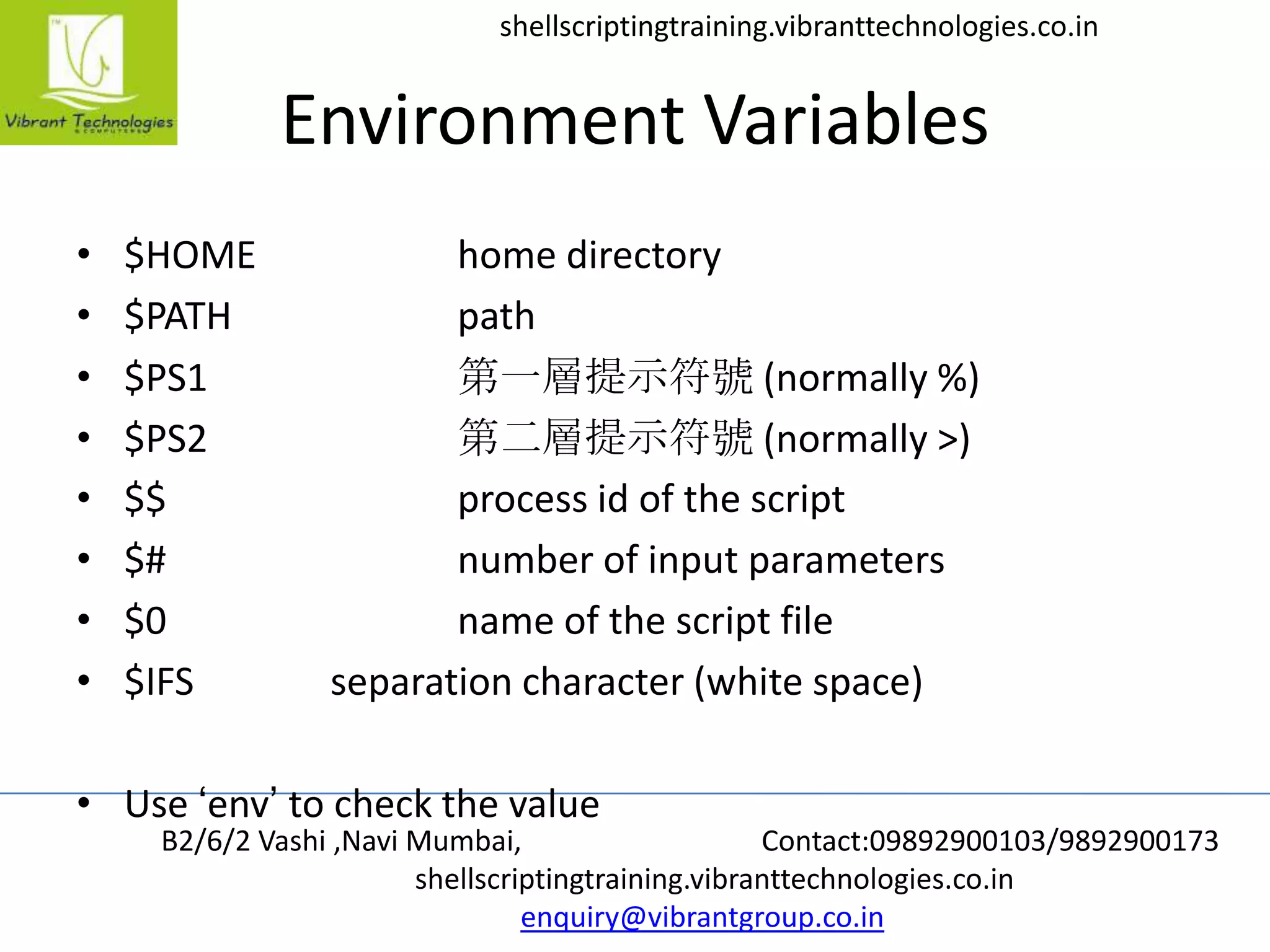 Shell Scripting-training-course-navi-mumbai-shell-scripting-course-provider-navi-mumbai | PPT