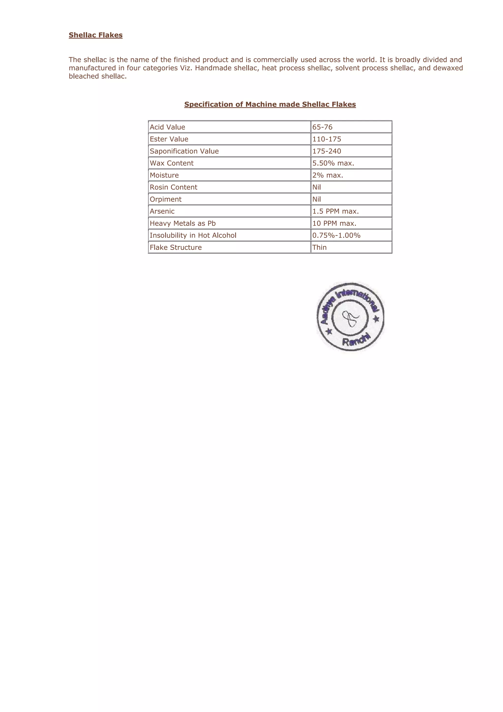 Shellac Flakes | PDF