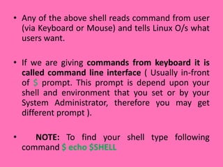 Shell and its types in LINUX | PPT