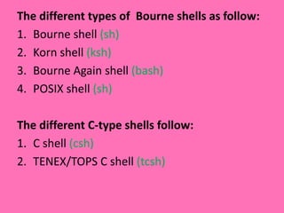 Shell and its types in LINUX | PPT