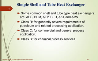 Shell and tube heat exchanger | PPTX