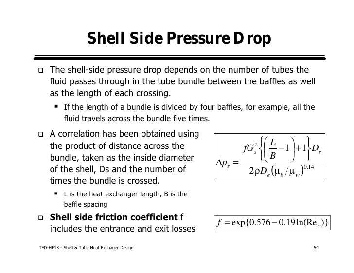 Shell and tube heat exchanger design