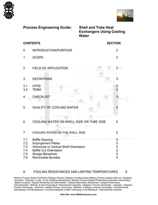 Shell and Tube Heat Exchangers Using Cooling Water | PDF
