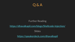 Shellcode injection | PPT