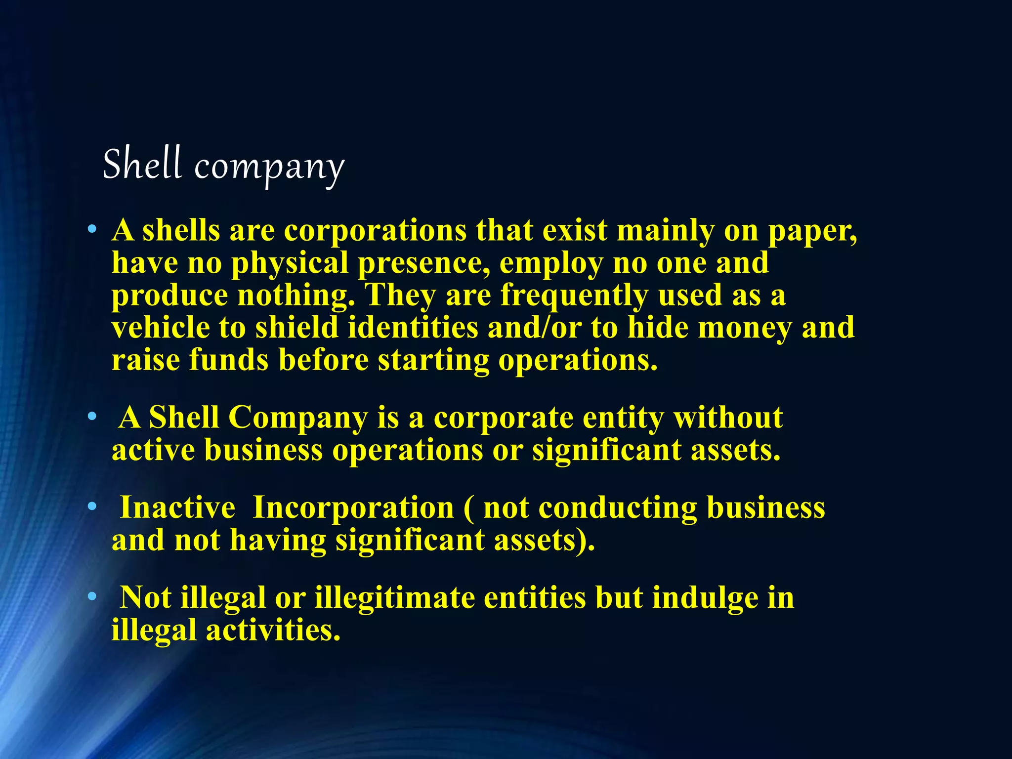 Shell companies | PPTX