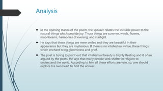 Hymn to Intellectual Beauty by Percy Bysshe Shelley | PPT