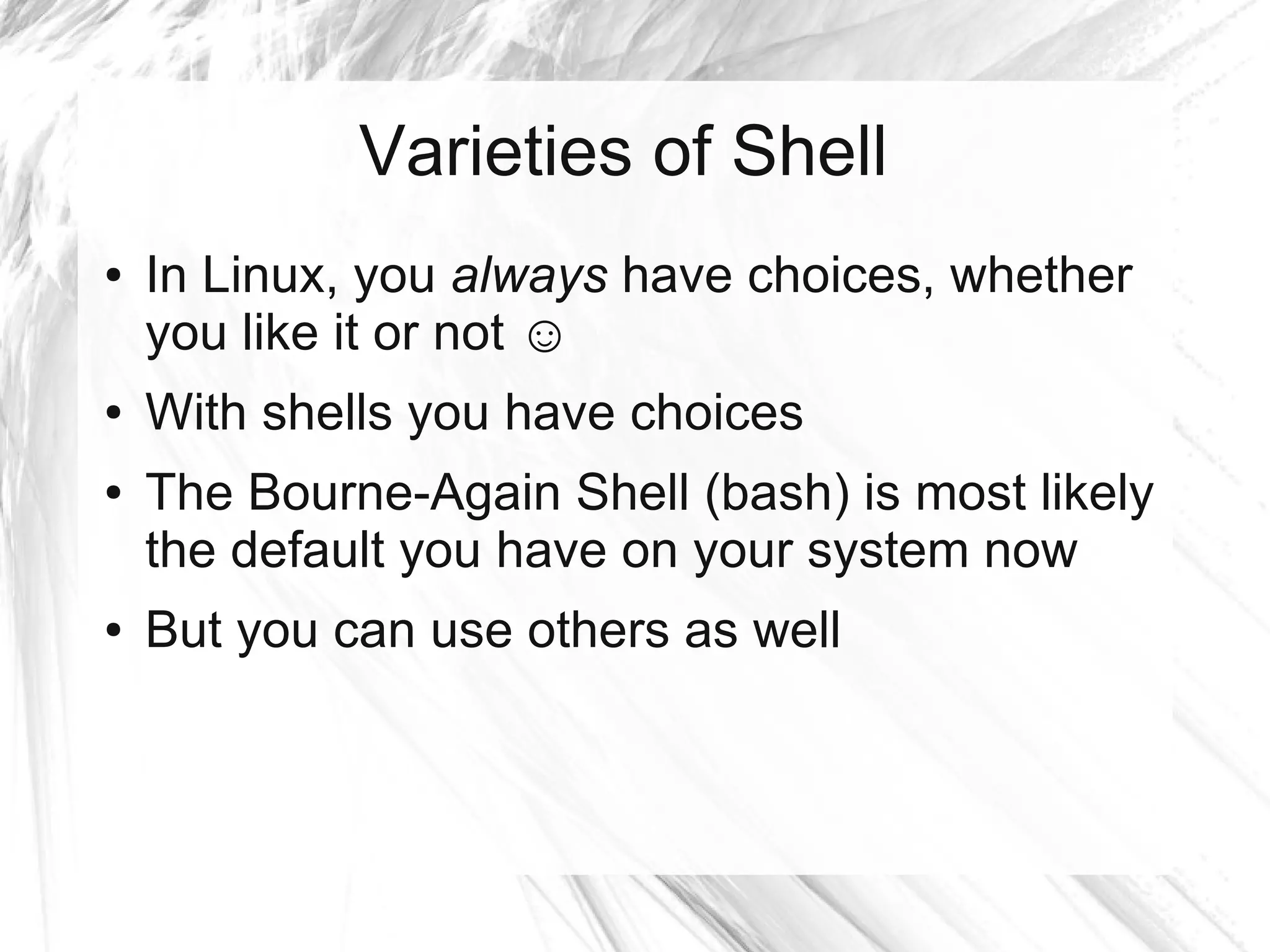 The Shell Game Part 2: What are your shell choices? | PPT