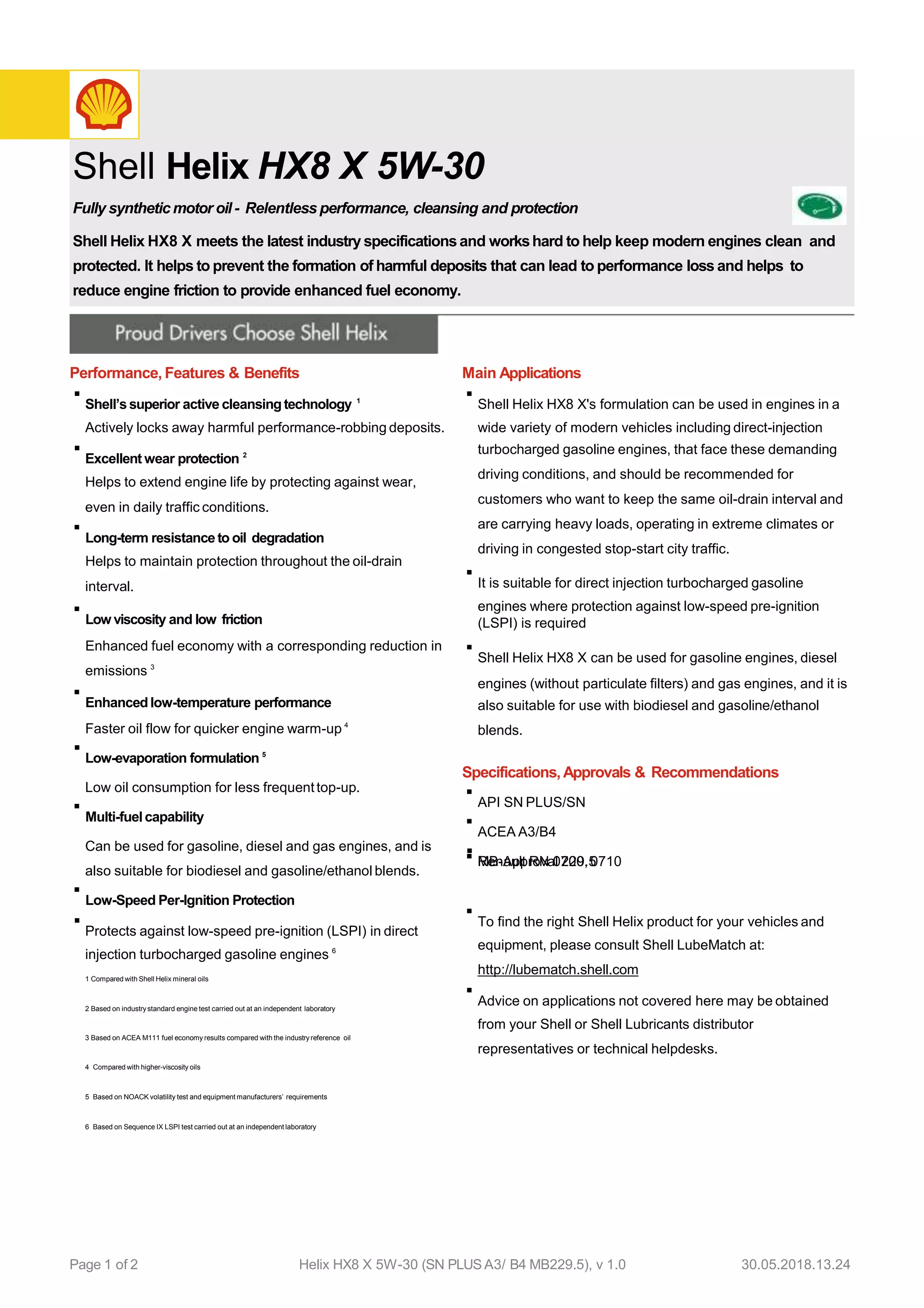 Shell helix hx8 converted | PPTX