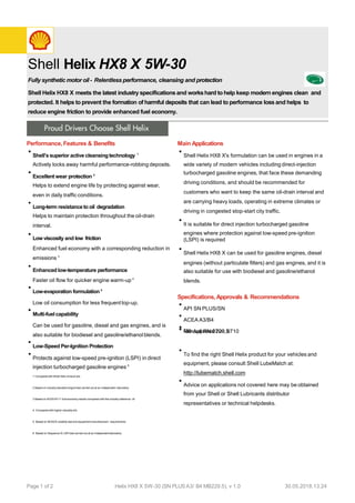 Shell helix hx8 converted | PPTX | Auto Type | Automotive