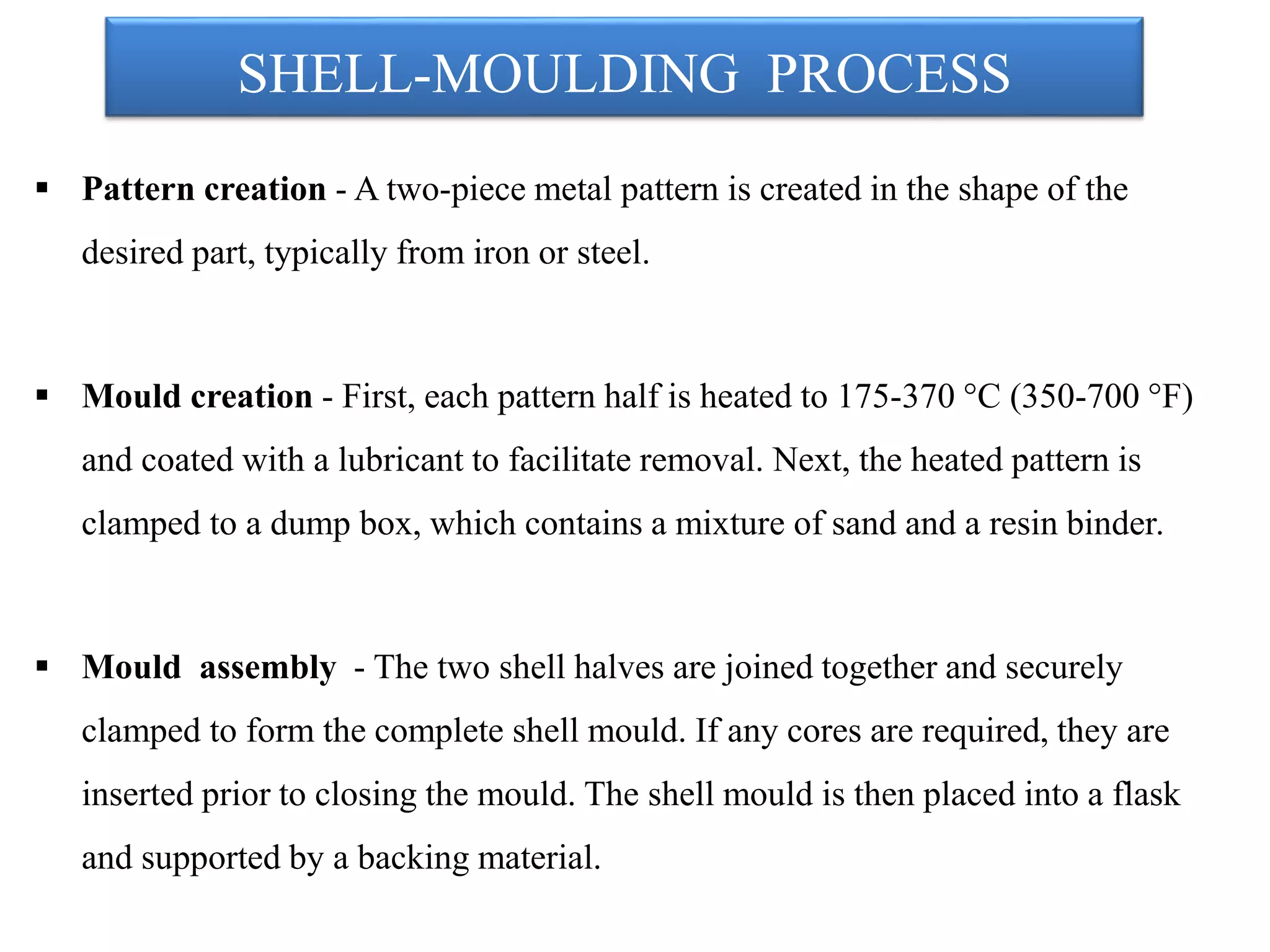 Shell moulding casting technology | PPTX
