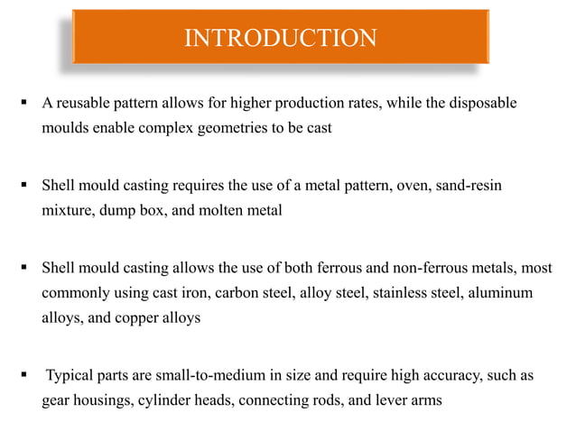 Shell moulding casting technology | PPTX