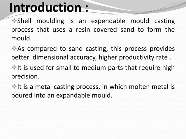 Shell moulding | PPTX