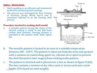 Shell moulding and investment casting | PDF