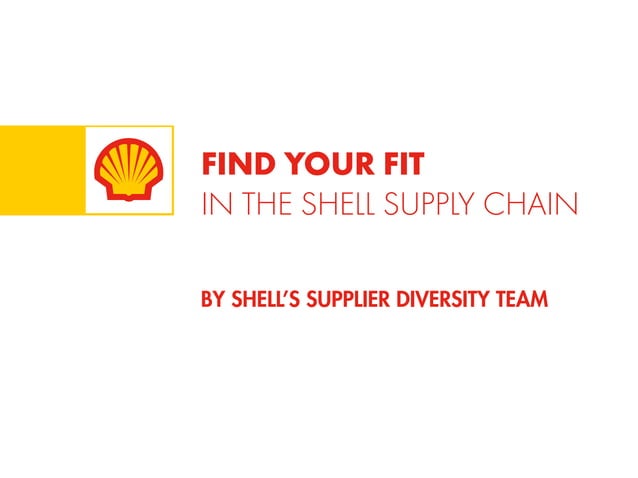 FIND YOUR FIT IN THE SHELL SUPPLY CHAIN | PPT