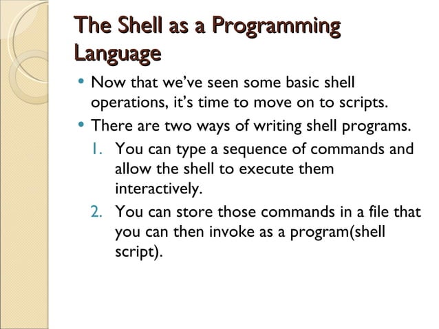 Shell programming | PPT | Operating Systems | Computer Software and ...