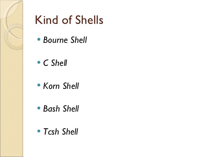 Shell programming