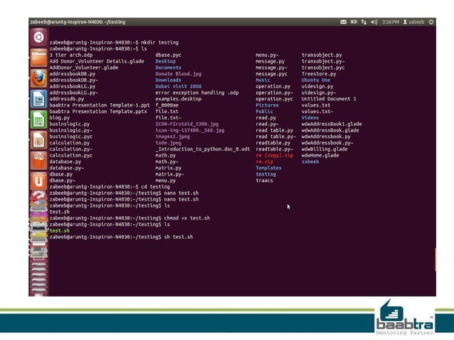 Shell programming in ubuntu | ODP