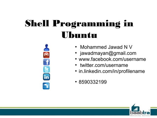 Shell programming in ubuntu | ODP