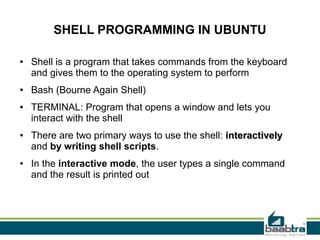 Shell programming in ubuntu | ODP