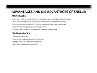 SHELL ROOFS |Design | construction techniques | PPT