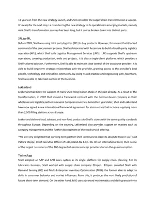Shell Supply Chain Management | PDF