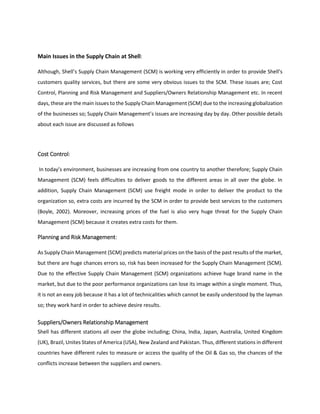 Shell Supply Chain Management | PDF