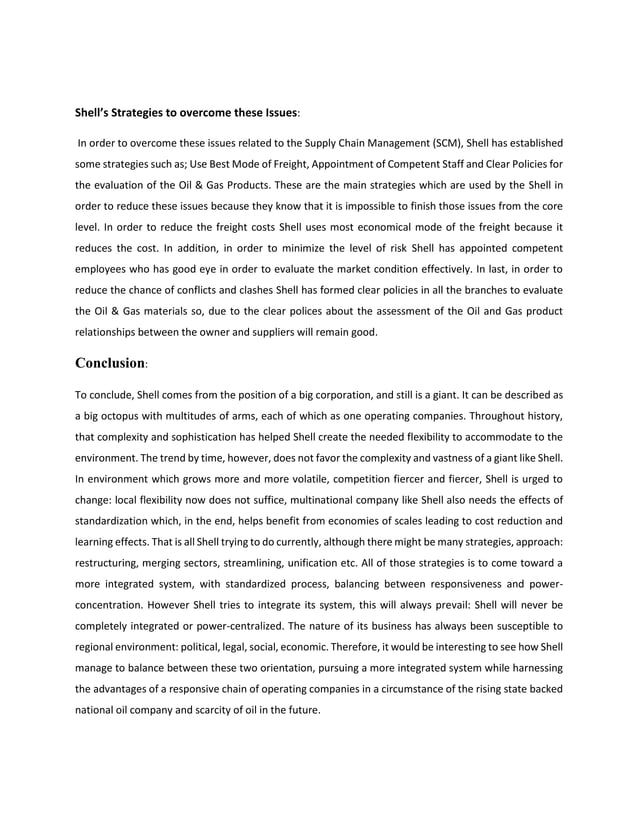 Shell Supply Chain Management | PDF | Logistics | Business