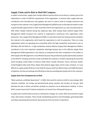 Shell Supply Chain Management | PDF