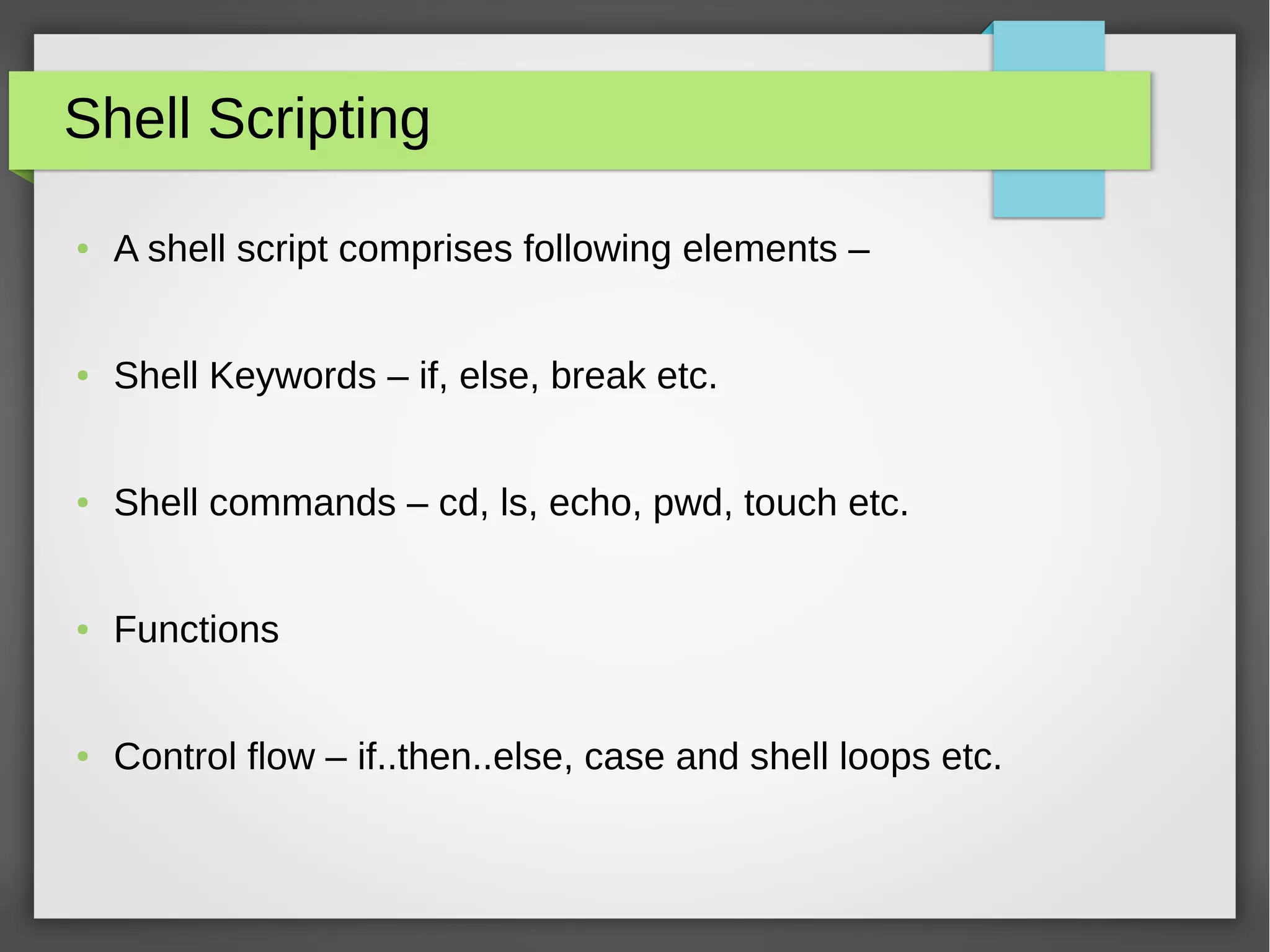 Introduction to Shell script