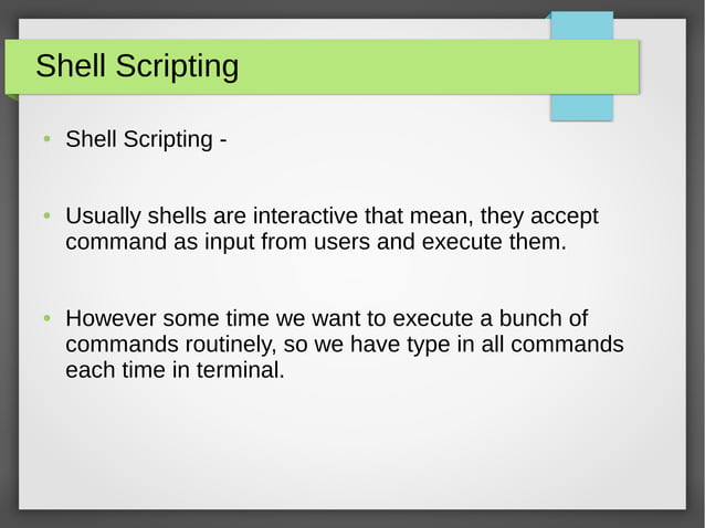 Introduction to Shell script | ODP