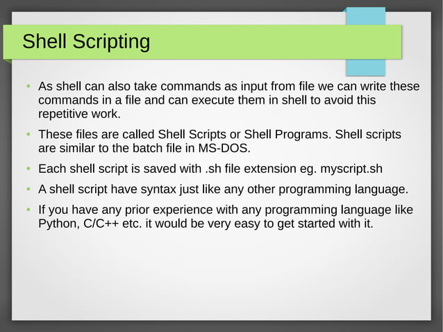 Introduction to Shell script | PPT