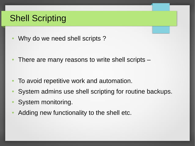 Introduction to Shell script | ODP