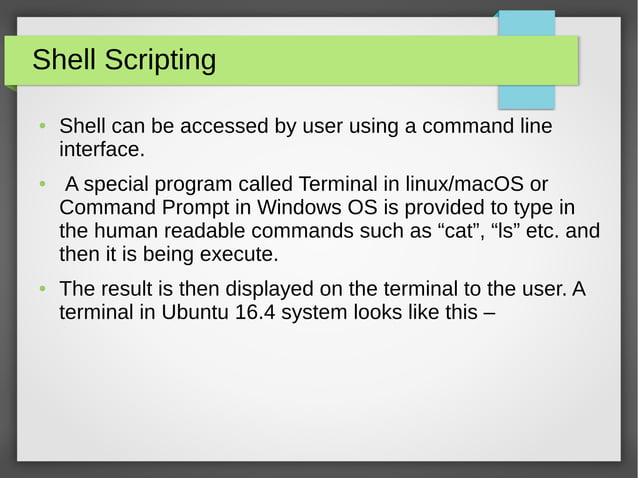 Introduction to Shell script