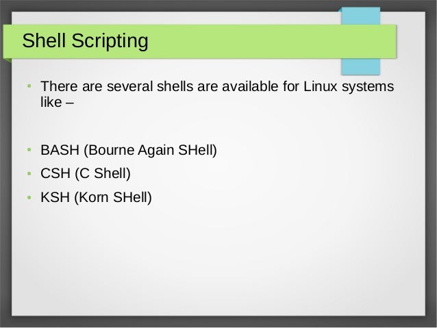 Introduction to Shell script