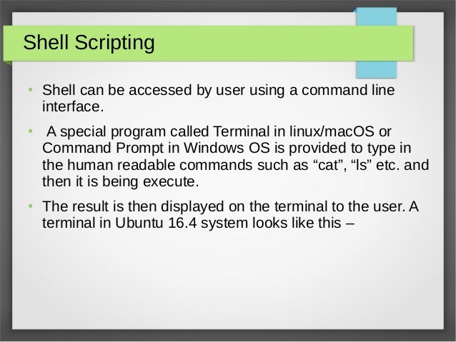 Introduction to Shell script