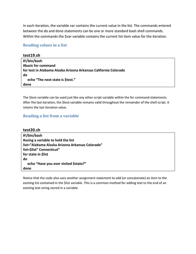 Shell Scripting Structured Commands Pdf