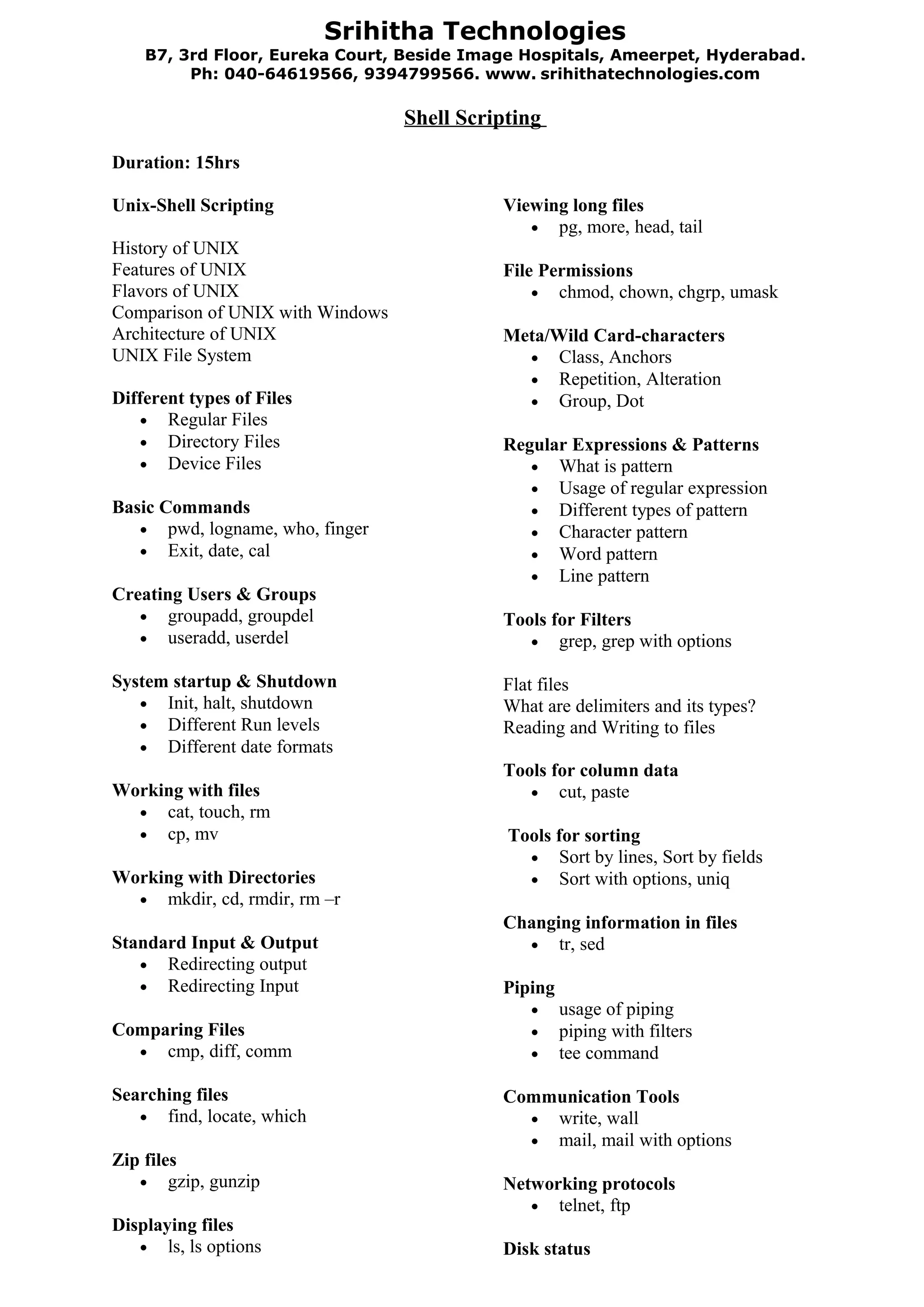 Shell Scripting Classroom Training | PDF Shell Scripting Classroom Training | PDF