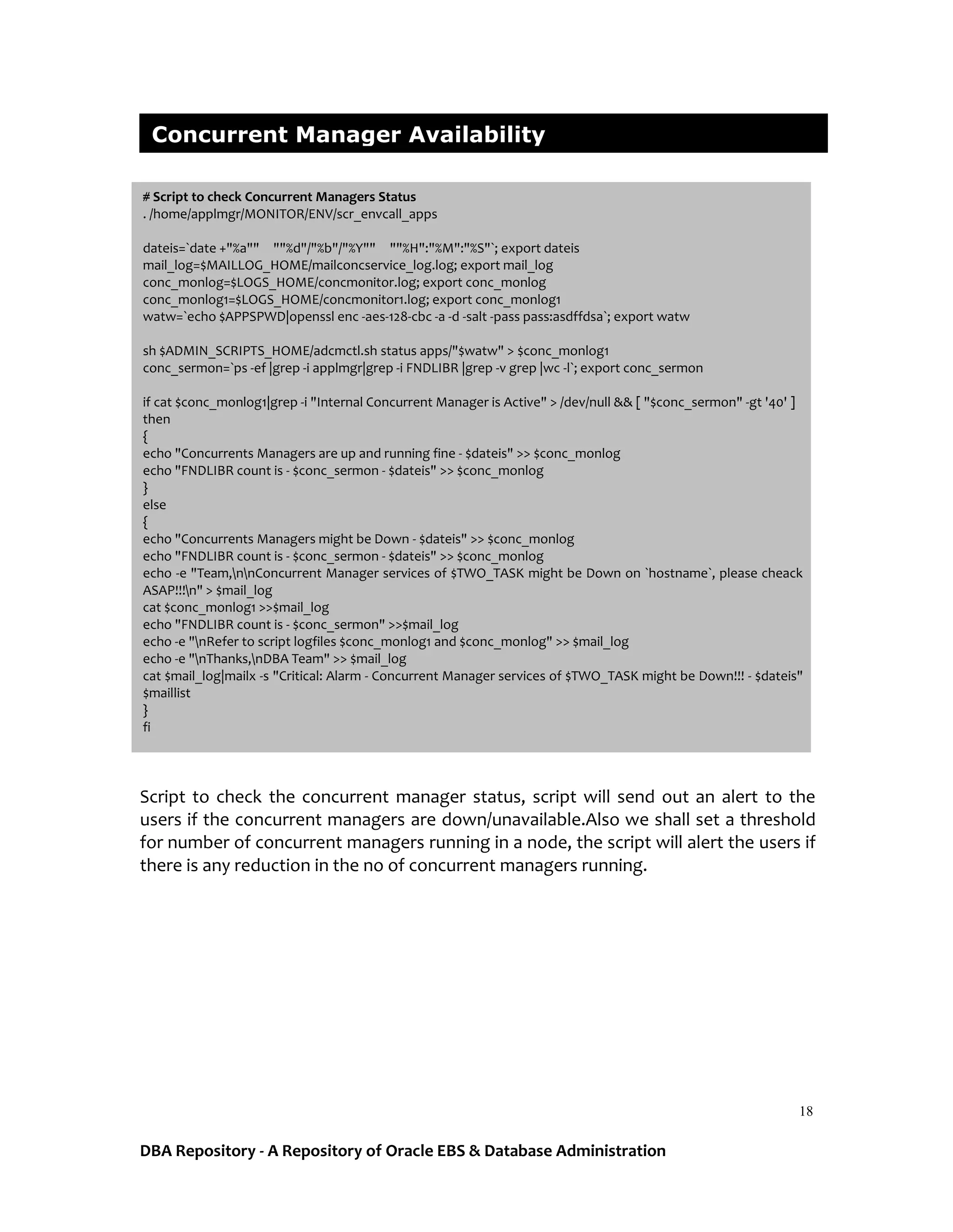 Shell Scripts for Oracle Database and E-Business Suite.pdf | Operating Systems | Computer ...