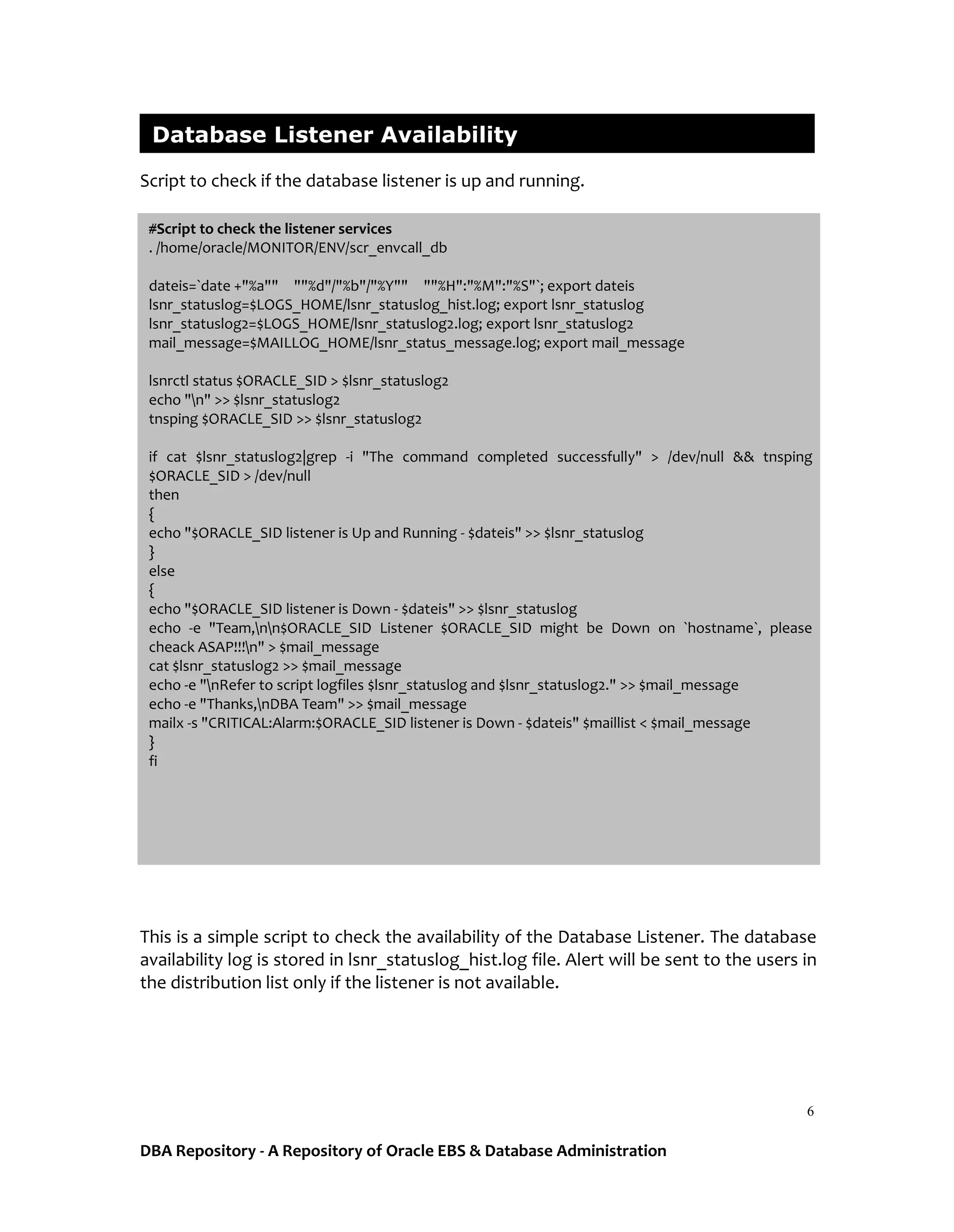 Shell Scripts For Oracle Database And E Business Suitepdf