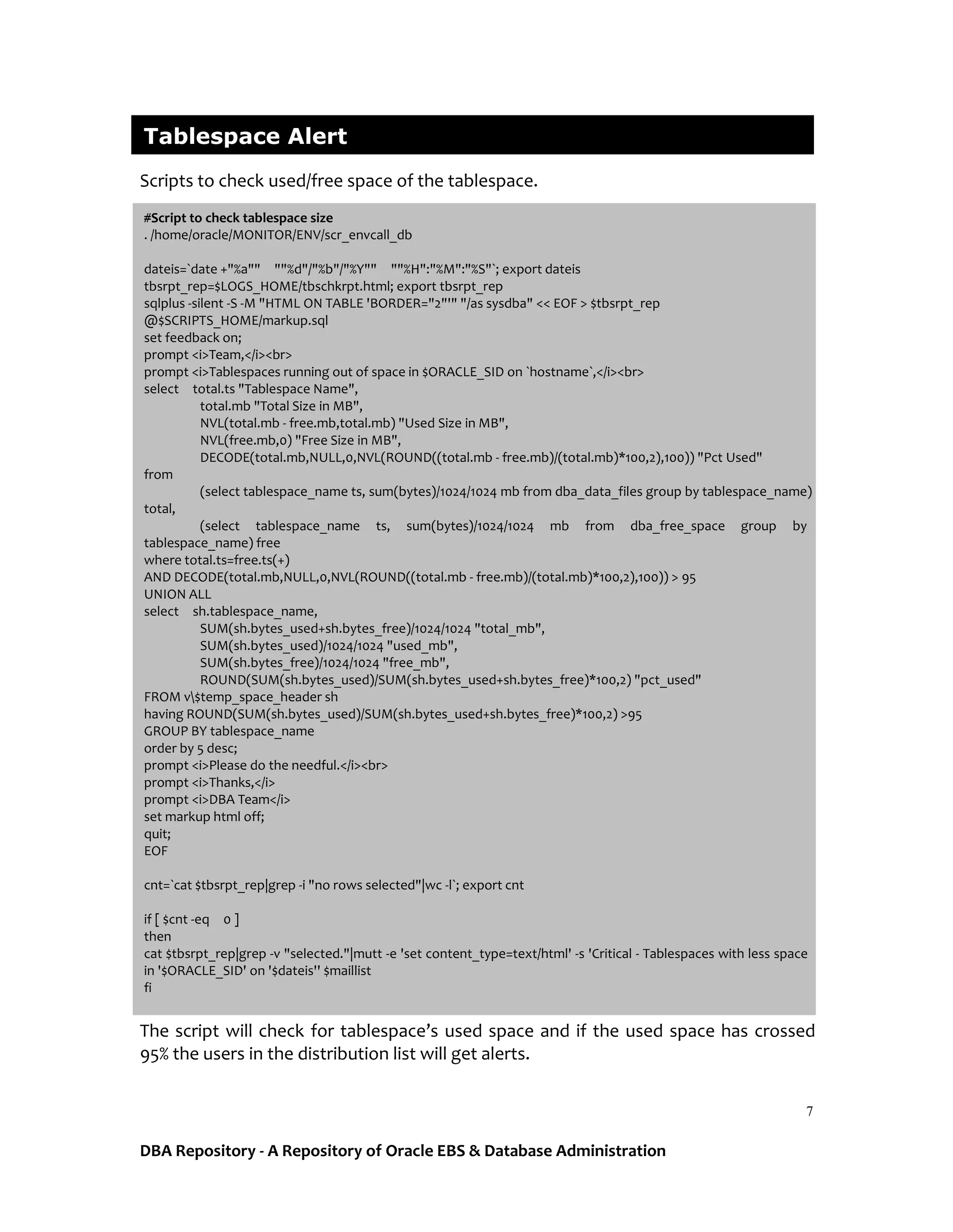 Shell Scripts for Oracle Database and E-Business Suite.pdf | Operating Systems | Computer ...