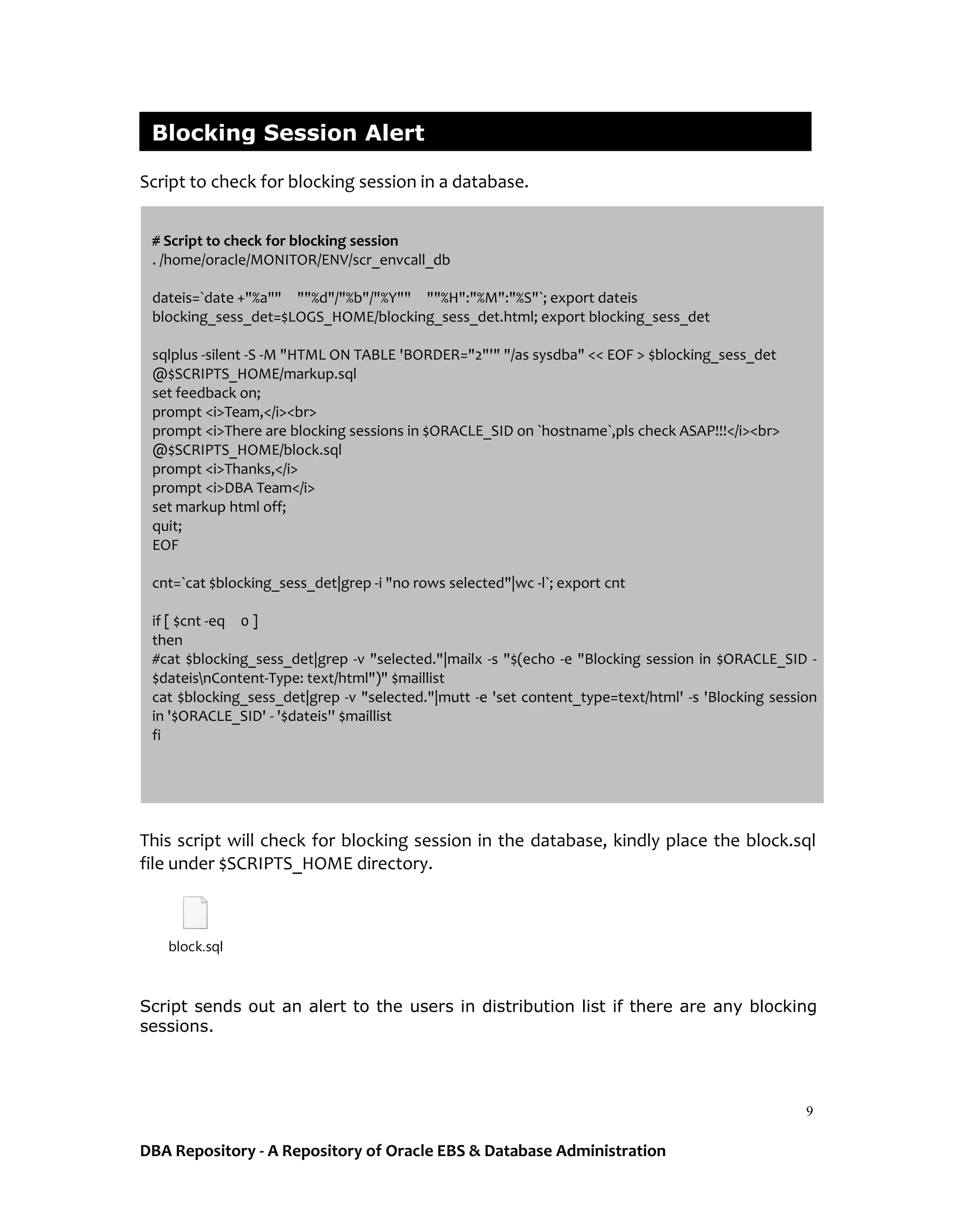 Shell Scripts for Oracle Database and E-Business Suite.pdf | Operating Systems | Computer ...