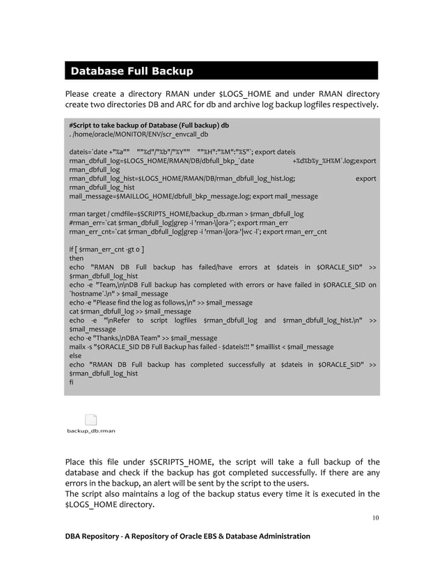 Shell Scripts For Oracle Database And E Business Suitepdf